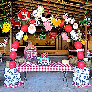 Farm Animal Hanging Swirls Party Ceiling Decorations Barnyard Theme Birthday Baby Shower Decor Event Supplies 30CT
