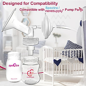 Nenesupply 21mm Flanges 2pc Compatible with Spectra S1 S2 Synergy Gold Motif Luna Breastpumps Replacement to Spectra Pump Parts and Spectra Flange 21mm Replace S2 Parts and Accessories Clear