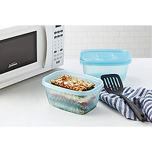 Gladware Freezerware Food Storage Containers, Large | Rectangle Food Storage Containers for Everyday Use | Food Containers Safe for Freezer, Hold up to 64 Ounces of Food, 2 Count Set,Blue
