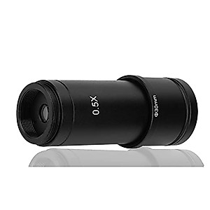 Hakeeta Microscope Adapter, 0.5X C-Mount Reduction Lens Eyepiece Lens 23.2mm Mounting with 30mm 30.5mm Ring Adapter Applicable for Biomicroscope Stereo Microscope, CCD Camera and Digital Eyepiece.
