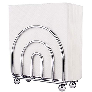 Paper Napkin Holder Tissue Dispenser for Kitchen Countertops, Dining Table, Picnic Table, Indoor & Outdoor Use, Chrome Finish (Classic)