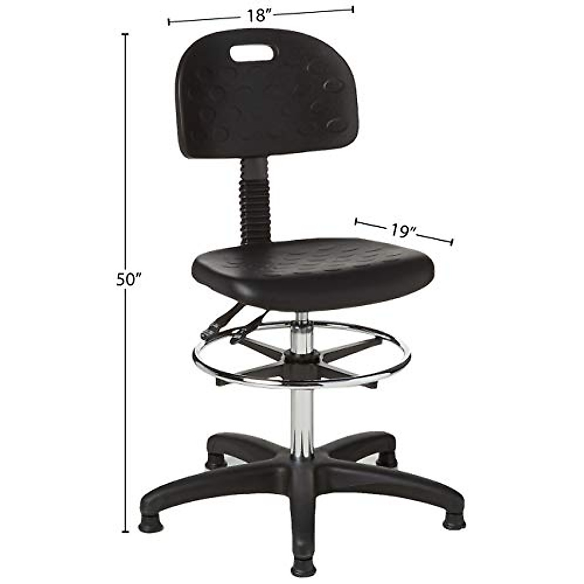Safco Products 6912 Soft Tough Extended Height Deluxe Workbench Chair, Black