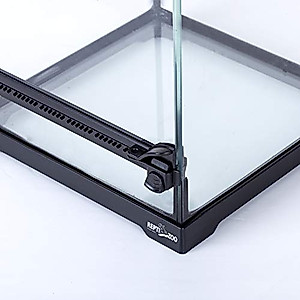 REPTIZOO Mini Reptile Glass Terrarium Tank 8"x8"x12", Front Opening Door Full View Visually Appealing Mini Reptile or Amphibians Glass Habitat