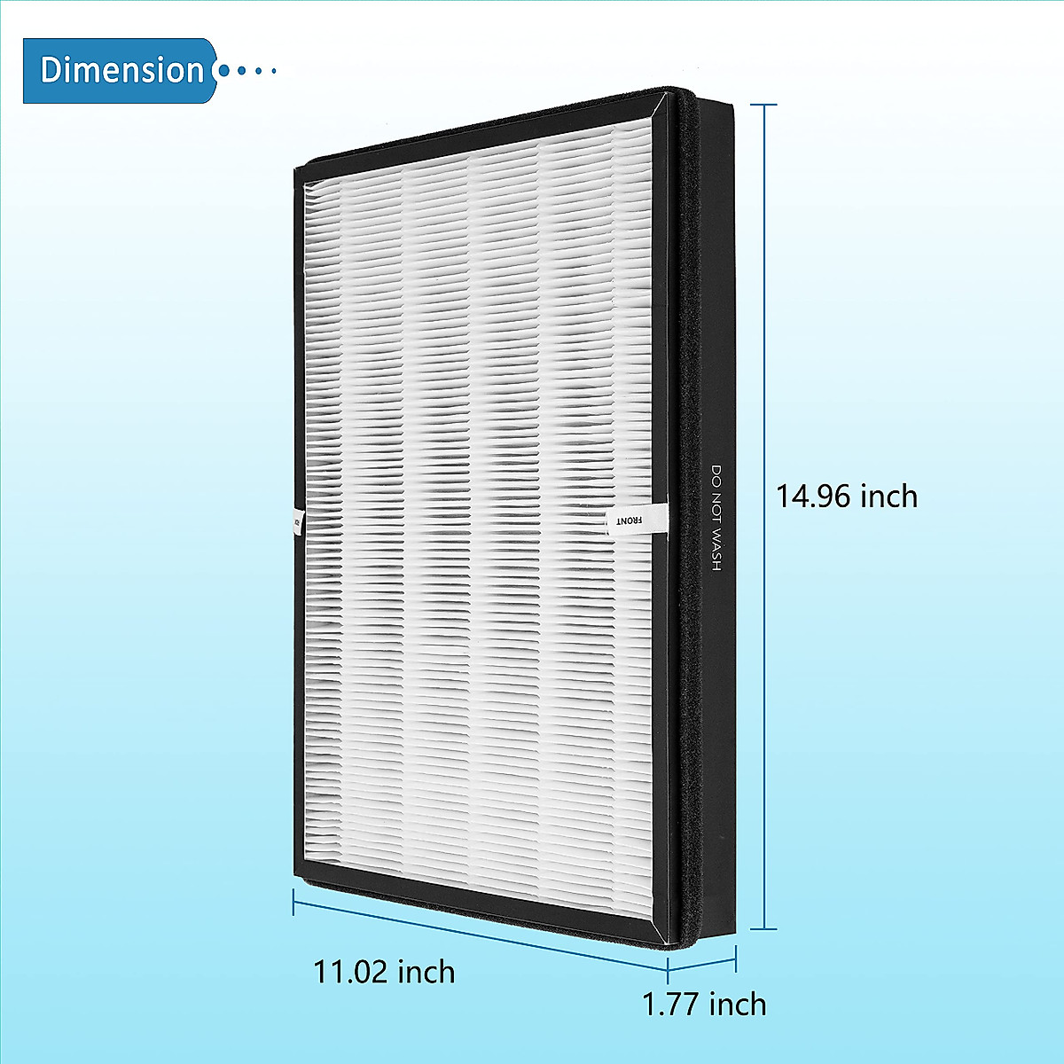 Rioche TT-AP003 Premium H13 True HEPA Replacement Filter, Compatible with TaoTronics TT-AP003 Air Purifier, 3-in-1 Premium H13 True HEPA Filter, 2-Pack