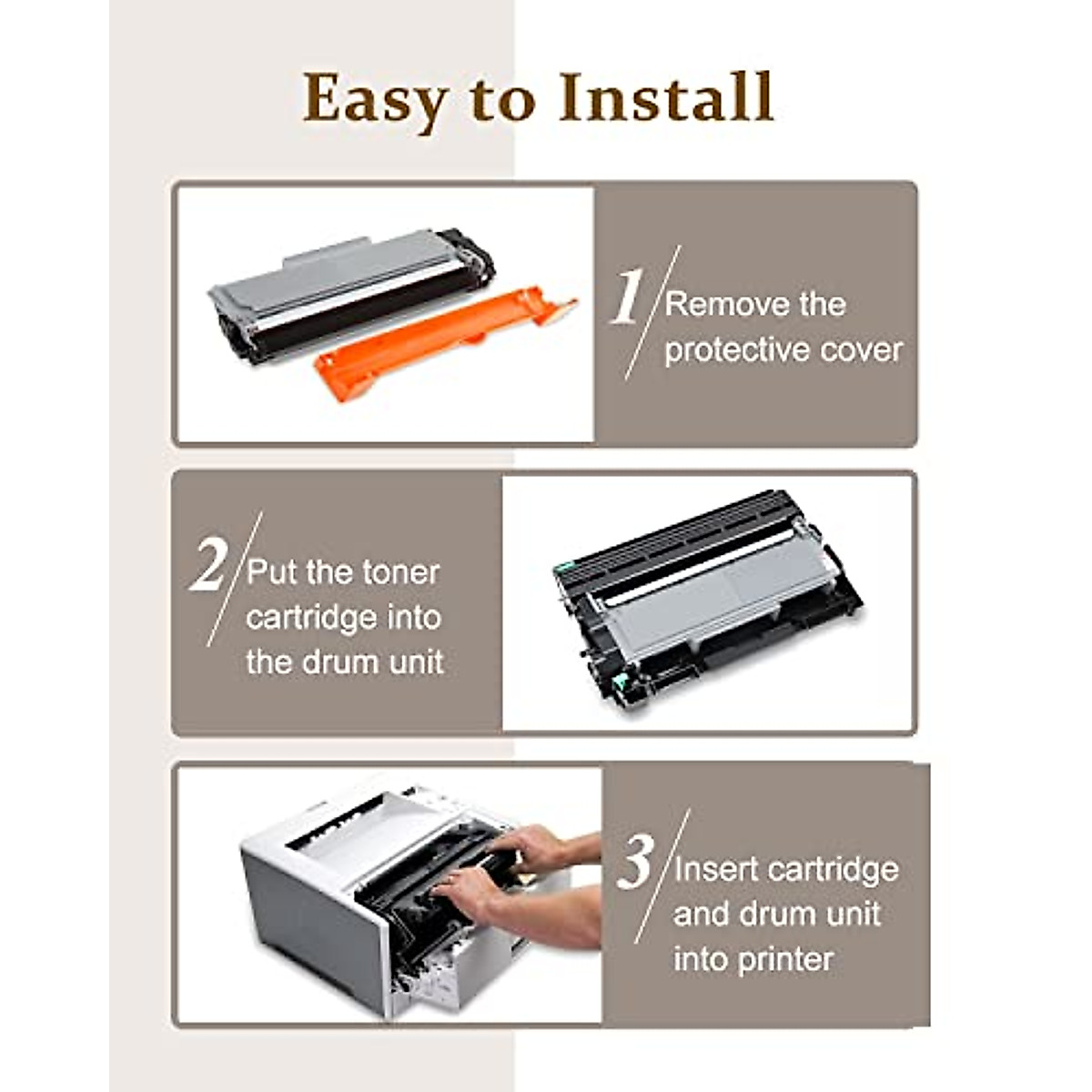 XZMHX TN660 TN630 TN-660 TN-630 Replacement Toner Cartridge Compatible for Brother MFC-L2700DW MFC-L2720DW MFC-L2740DW HL-L2300D HL-L2340DW HL-L2380DW DCP-L2540DW Printer (4 Pack)