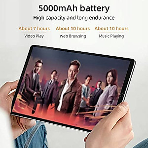 Docooler 10.1‘’ Business Touch Tablet, 4K HD Full Scree Tablet Bulit-in MTK6735 Processor, Android 7, 1200x800 Resolution＆5000mAh Large Battery, Dual Channel Stereo＆Camera（Color Optional）