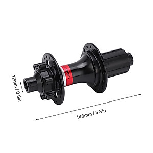 Mountain Bike Rear Hub, CNC 48x12mm Disc Brake Hubs Wear Resistant Aluminum Alloy for Mountain