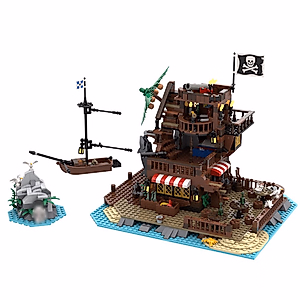 MAYD Medieval Island Building Sets, 1033Pcs Medieval Pirate Island Modular Pirate Series House Buildings, Architecture Toys Gifts Room Decor for Adults Teens