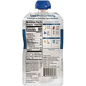 Plum Organics Tots Mighty 4 Toddler Food, Sweet Potato, Carrot, Blueberry, Apple, Greek Yogurt, Millet and Oat, 4 Ounce (Pack of 6)