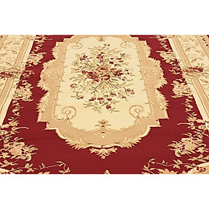 Unique Loom Versailles Collection Traditional Classic Floral Motif Area Rug (6' 0 x 9' 0 Rectangular, Burgundy/ Ivory)