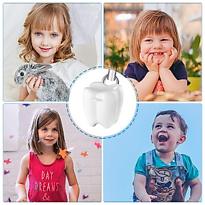 OUNONA 10pcs Baby Tooth Save Box Baby Child Tooth Keepsake Holder Organizer (White)