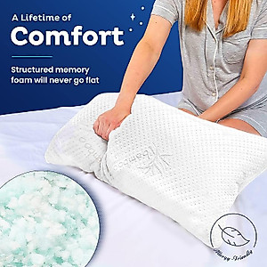 Snuggle-Pedic Shredded Memory Foam Pillow - The Original Cool Pillows for Side, Stomach & Back Sleepers - Sleep Support That Keeps Shape - College Dorm Room Essentials for Girls and Guys - King