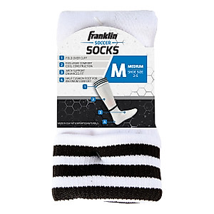 Franklin Sports Youth ACD Socks, White/Black, Small
