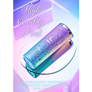 Onebttl Godmother Gifts, Mothers Day Gifts for Godmother, 20 oz Skinny Stainless Steel Tumbler Travel Mug for Best Friend, Aunt, Sister, Best Godmother Ever Glitter Blue Purple