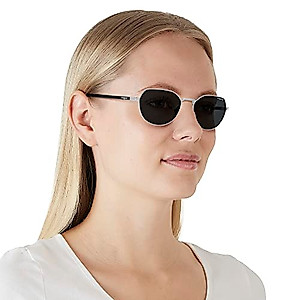 Vogue Eyewear Woman Sunglasses Silver Frame, Dark Grey Lenses, 53MM