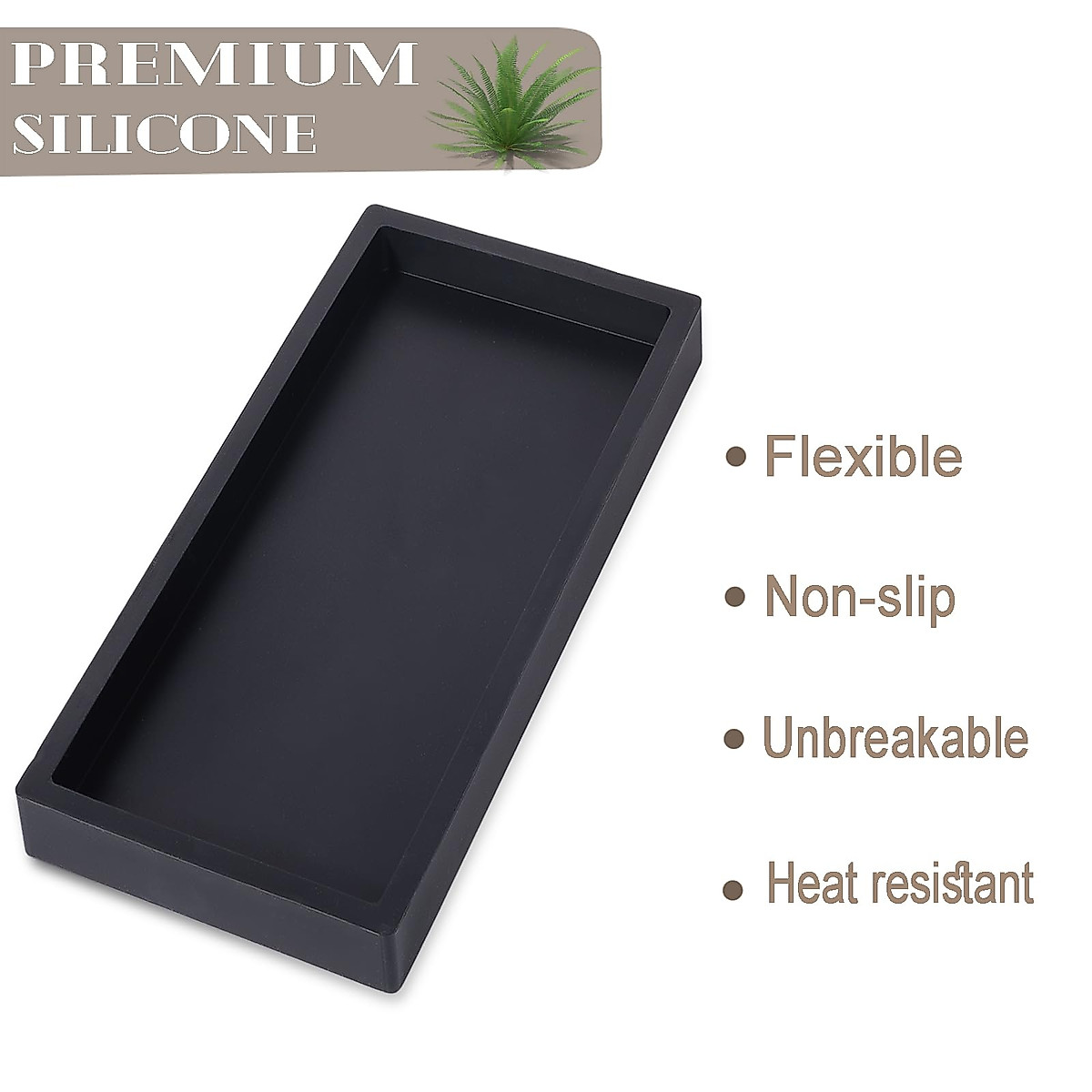 Black Bathroom Vanity Tray and Instant Dry Sink Caddy Kitchen Sponge Soap Holder Dispenser Organizer Stone Tray for Sink, Bathroom, Counter, Small, Foam,