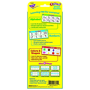 TREND ENTERPRISES, INC. Alphabet, Numbers, Colors & Shapes Wipe-Off Bingo (T-6601)