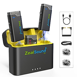 ZealSound USB Condenser Microphone k66 Blue and Wireless Lavalier Microphone V7 Pro
