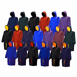 Adoretex Unisex Swim Parka Water Resistant Warm Coat Water Sports Swim Parka for Adults & Kids-PK005-Maroon/Black-AS