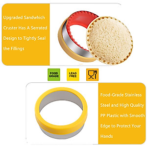 Sandwich Cutter and Sealer Vegetable Cutters for Kids Uncrustables Sandwich Maker Lunchbox Bento Box DIY Lunch