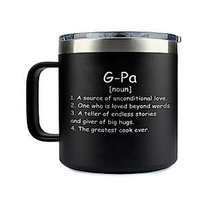 GavinsDesigns G-Pa Noun Insulated Coffee Mug 14Oz (Laser Engraved) - G-Pa Definition Tumbler - G-Pa Mug - Gift For G-Pa - Birthday Gifts - 14Oz Tumbler G-Pa Gifts - Mother's Day - Christmas Gift