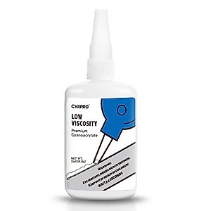 Professional Grade CA Super Glue by CYAPRO, Fast Curing Adhesive 2 oz, Low Viscosity, Thin Cyanoacrylate Adhesive for Woodworking, Hobby, Plastic, Ceramic & Metal, transparent