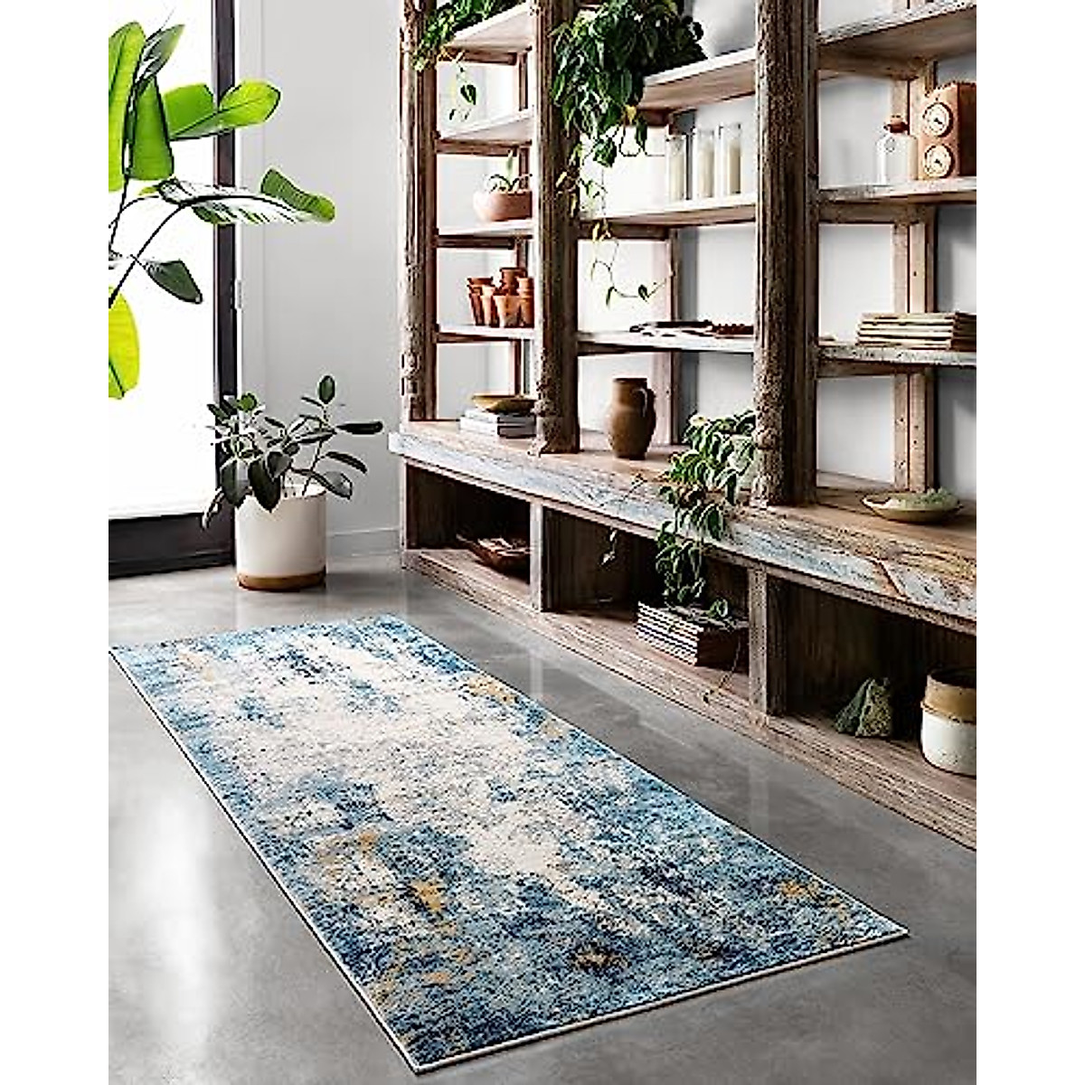 Loloi II Alchemy Collection ALC-05 Denim/Ivory, Contemporary 6'-7" x 9'-2" Area Rug