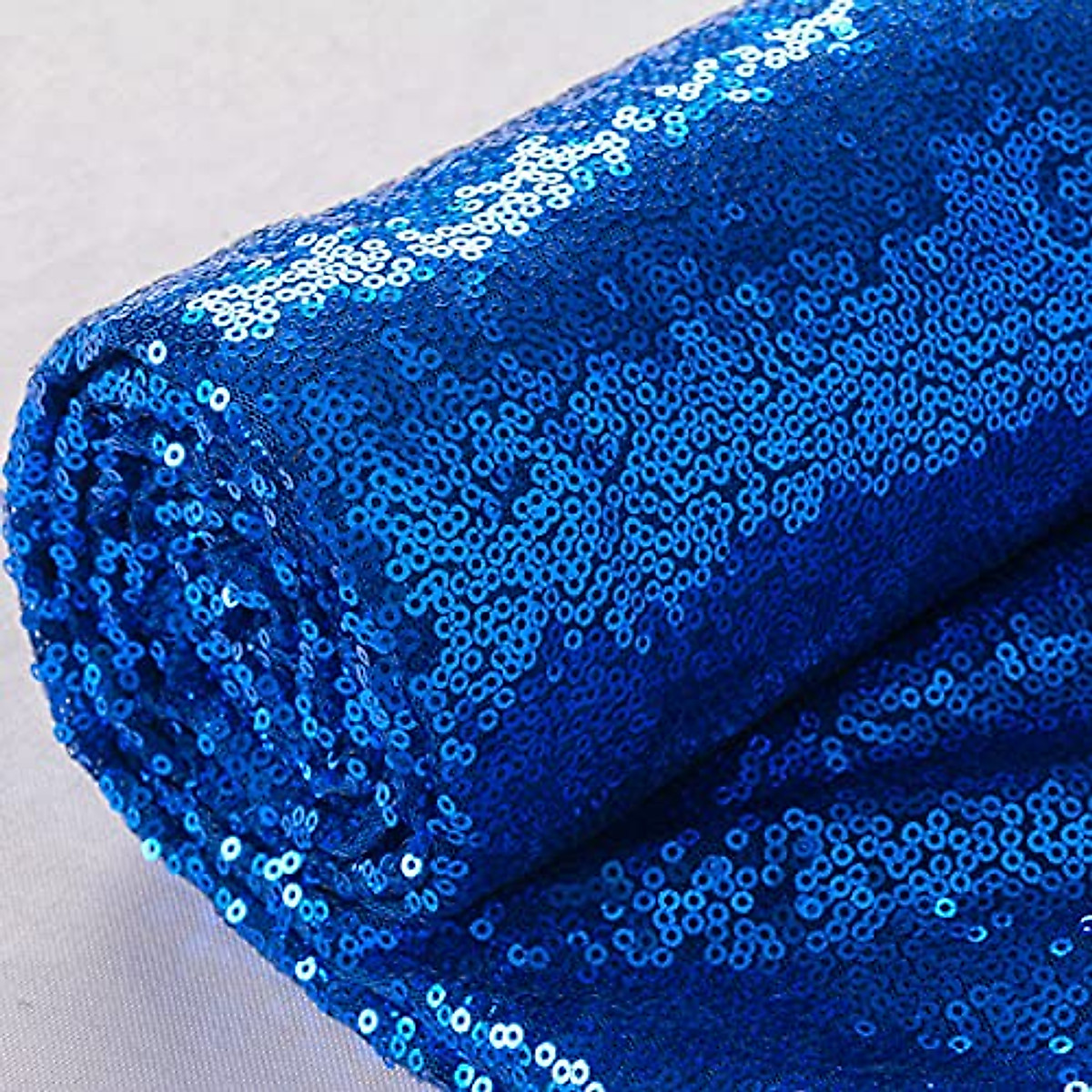 3 Feet 1 Yards Royal Blue Sequin Fabric, by The Yard, Blue Sequin Fabric, Tablecloth, Linen, Sequin Tablecloth, Table Runner (Royal Blue)