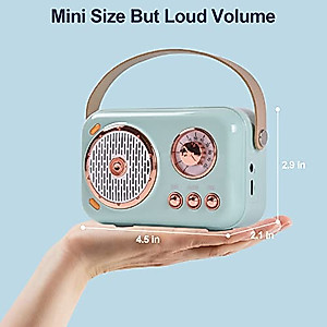 Portable Bluetooth Speaker with Microphone Set,Retro bluetooth speaker with Home Karaoke Machine,Portable Handheld Karaoke Mics Speaker Machine for Kids and Adults Home Party Birthday (Blue)