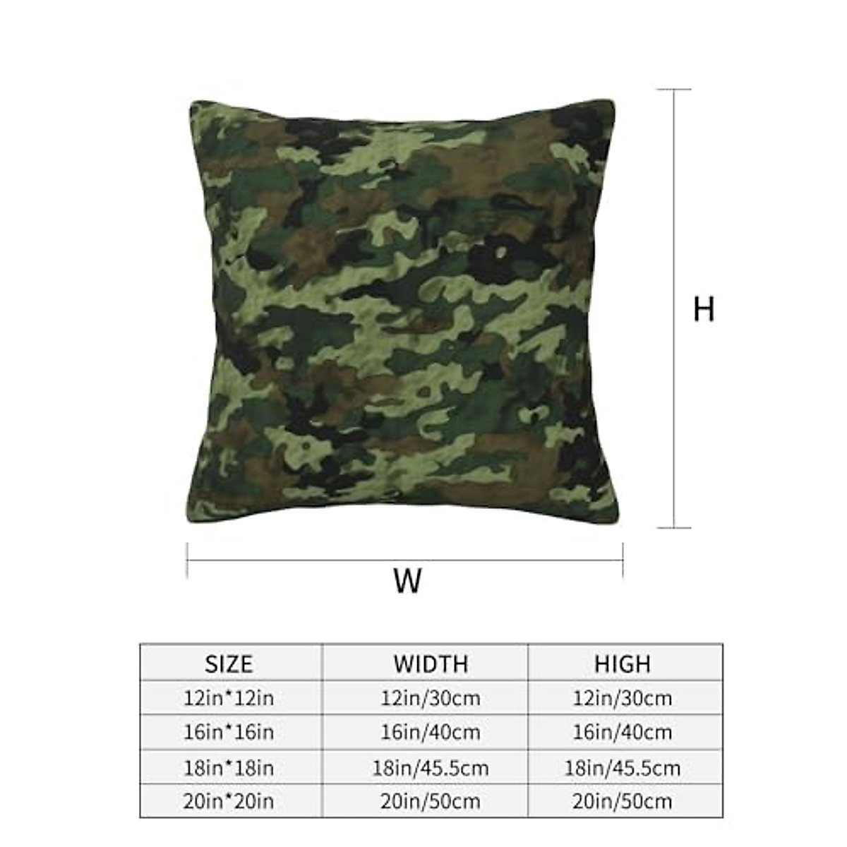 AdaNti Green Military Camo Print Throw Pillow Cover Square Soft Cushion Cover Throw Pillow Case for Home Decor Living Room Bed Couch Car 20"x20"