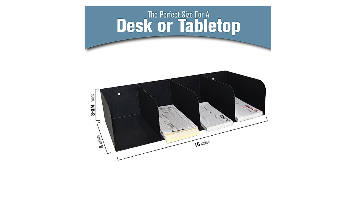 STEELMASTER Steel Document Organizer | 4-Pockets, Black
