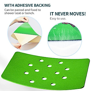 Soft Cushion for Shower Seat, Bath Chair Mat 14" x 10", Non-Skip Foam Pad for Shower Chair, Bathroom Shower Stool Mat for Elderly, Handicap & Disabled, Cover Shower Bench