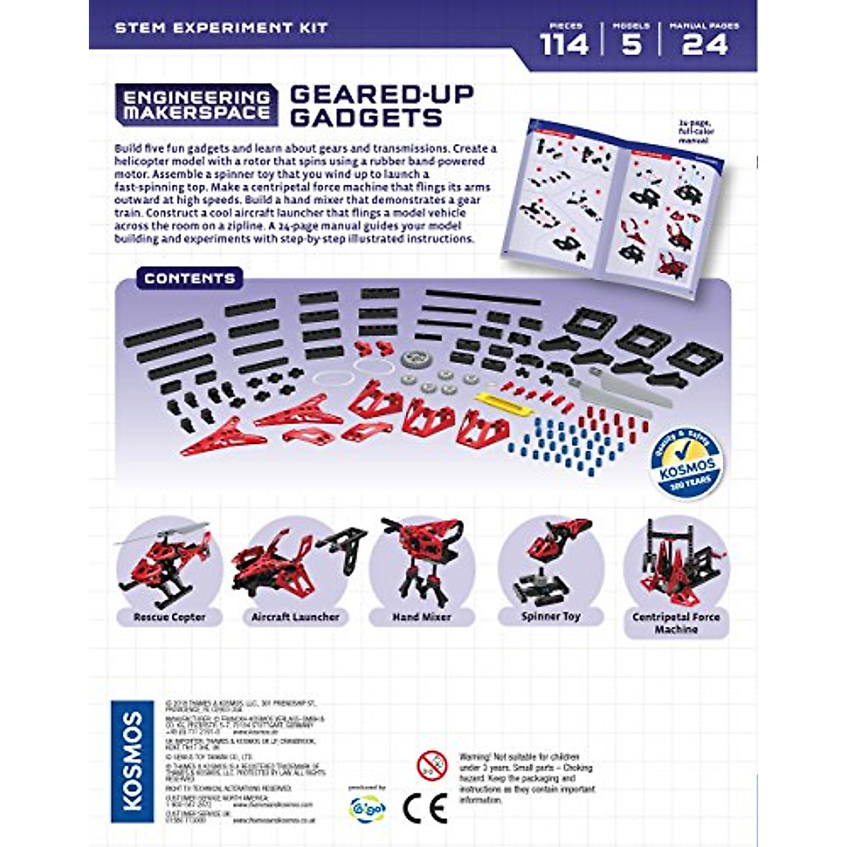 Thames & Kosmos Engineering Makerspace Geared-Up Gadgets Science Experiment Kit