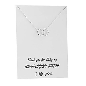 Friendship Necklace Infinity Beyond Pendant Gift card Family Friends Jewelry Love for Her Silver toned, Metal