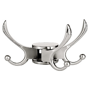 Ovlist Swivel Coat Hook 2 Pack Heavy Duty Space Saving Towel Rope Hook Wall Mount Triple Swing Arms for RV Bathroom Kitchen Garage,Brushed Nickel