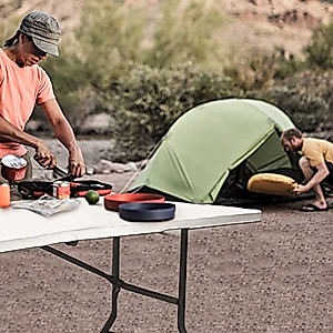 Bi-Fold Plastic Folding Table, 5 FT Folding Table, Plastic Portable Tables for Dining Parties Card Picnic Camping, Granite White