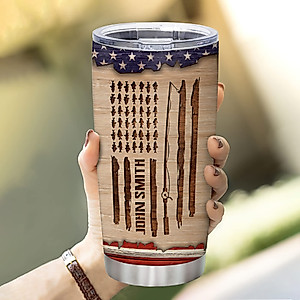 Hyturtle Personalized Fishing Gifts For Men - Stainless Steel Tumbler Cup 20oz For Fishing Lover - Reel Cool Dad Birthday Gifts for Dad Men Husband & Fathers Day Gift From Daughter Son Wife