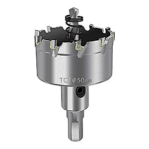 AUTOTOOLHOME 2 inch (50mm) Metal Steel Hole Saw Tooth Carbide Tip TCT Drill Bits Kit for Thick Metal Wood