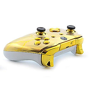 MODDEDZONE Custom MODDED Wireless Controller for Xbox One S/X and PC - With Unique Smart Mods - Best For First Person Shooter Games - Handcrafted by Experts in USA with Unique Design (Gold Thunder)