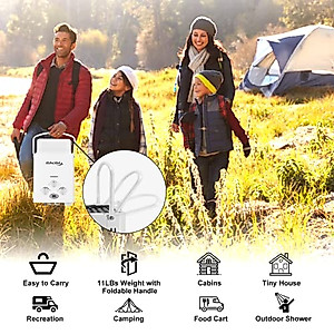 Portable Water Heater Propane Tankless - 6L 1.58GPM RV on demand Hot Gas Outdoor Digital Display Water Heater for Camping,Boat,Cabins