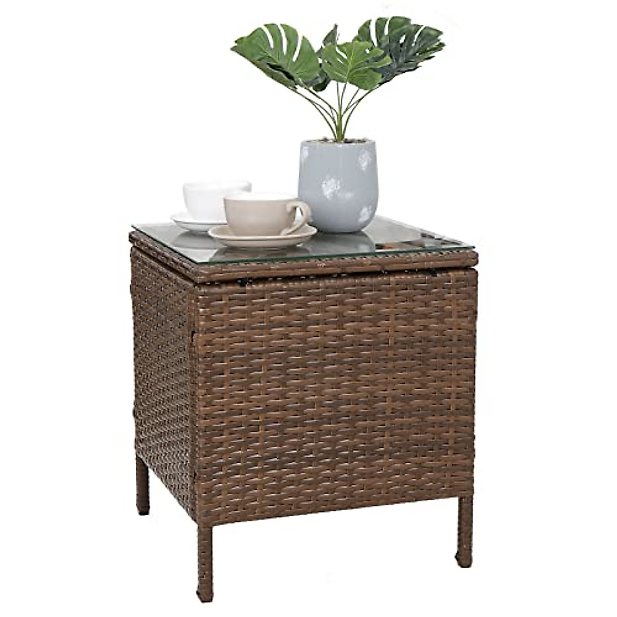 Outdoor Patio Furniture with Dining Table&Chair Furniture Set Porch Furniture Sets 3 PCS Rattan Wicker Chairs With Cushions Table Modern And Stylish Outdoor Chair Set Perfect For Any Indoor Or Outdoor