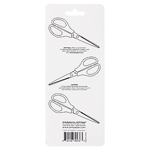 JAM PAPER Arts & Crafts Scissors - 6 3/4 Inch - White - Ergonomic Handle & Stainless Steel Pointed Tip Blades - Sold Individually