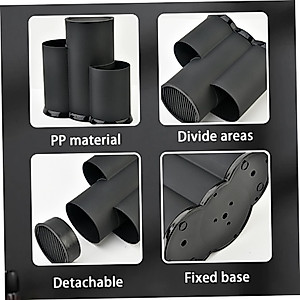 Knife Set with Block Plastic Round Knife Block Without Knives 3 in 1 Kitchen Knife Holder Space-Saving Knife Holder Detachable Knife Holders Black Home Decoration