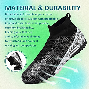 Soccer Cleats Mens Women Football Cleats for Big Boy Indoor Soccer Shoes Tacos de Futbol para Hombre Zapatos de Futbol para Hombre High Top Football Shoes Youth Futsal Shoes Football Boots TF