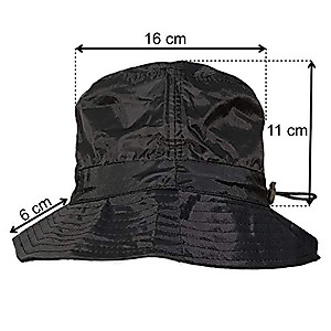 Toutacoo, Adjustable Bucket Rain Hat, Nylon-Look (01-Black/M-L)