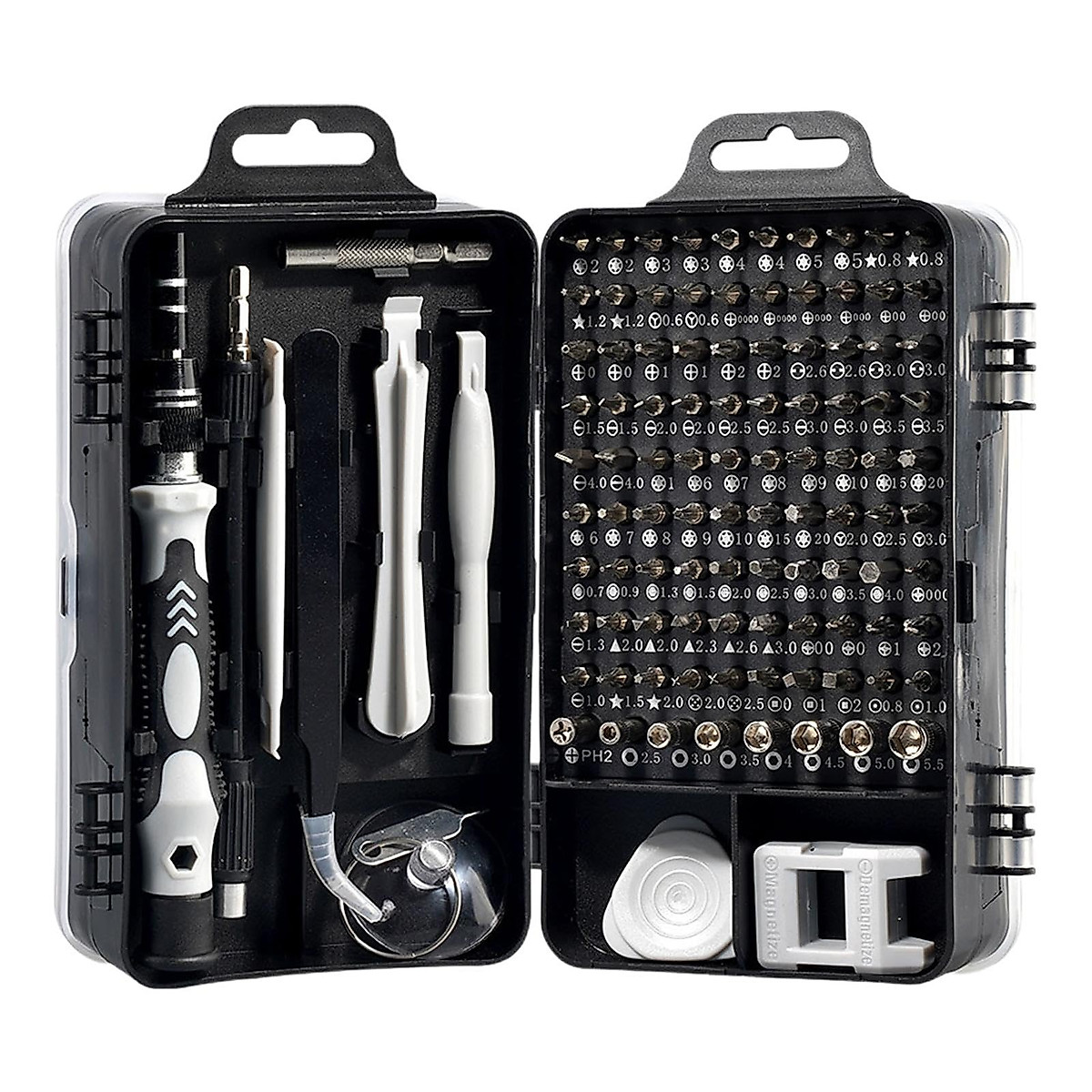 Electric Screw Driver, 115 in 1 Magnetic Repair Tool Kit, Rechargeable Precision Screwdriver Set, Anti Slip Durable Designed Screwdriver and Box, Battery Powered Screwdriver for Pc Cellphone Computer