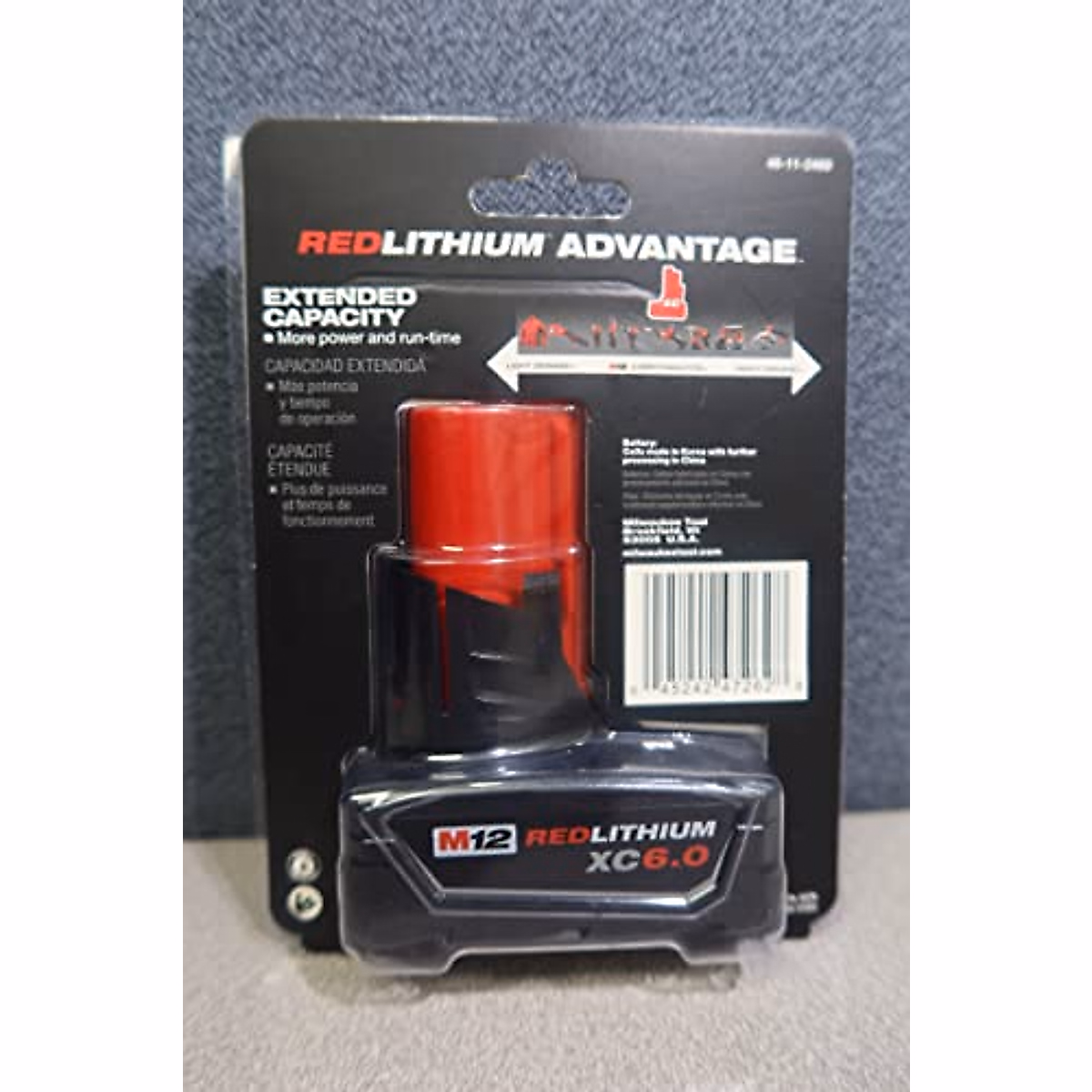 Milwaukee 48-11-2460 M12 REDLITHIUM XC6.0 Extended Capacity Battery Pack