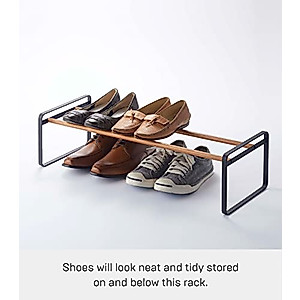 Yamazaki Stackable Home Steel | Shoe Rack, One Size, Black