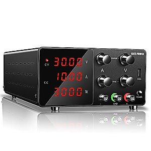 NICE-POWER DC Power Supply Variable: 30V 10A Adjustable Switching Regulated High Precision 4-Digits LED Display 5V/2A USB Port Output & Input Power Cord Bench Lab Power Supplies