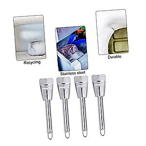 Happyyami 4pcs Stainless Steel Icing Spatula refrigerator for car stainless steel ice scoop squeegee for car Fridge Ice Remover fridge freezer Fridge Dredging Kit Refrigerator Ice Shovel arc